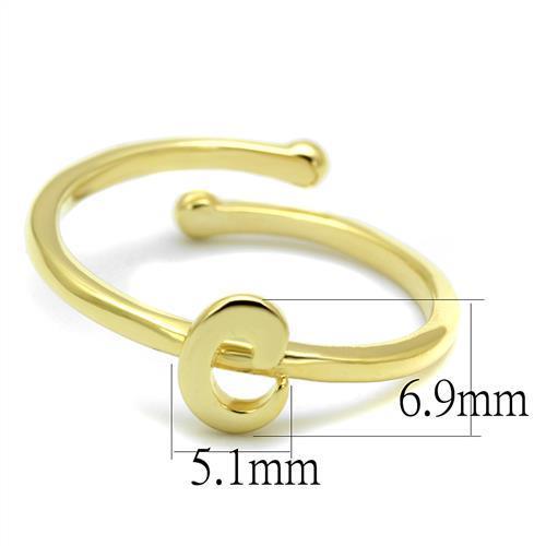 "C" Initial Ring Adjustable Gold Plated Dainty | eBay
