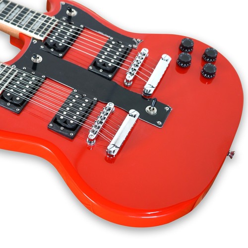 TARIO Double Neck Electric Guitar White 12 String & 6 String Mahogany ...