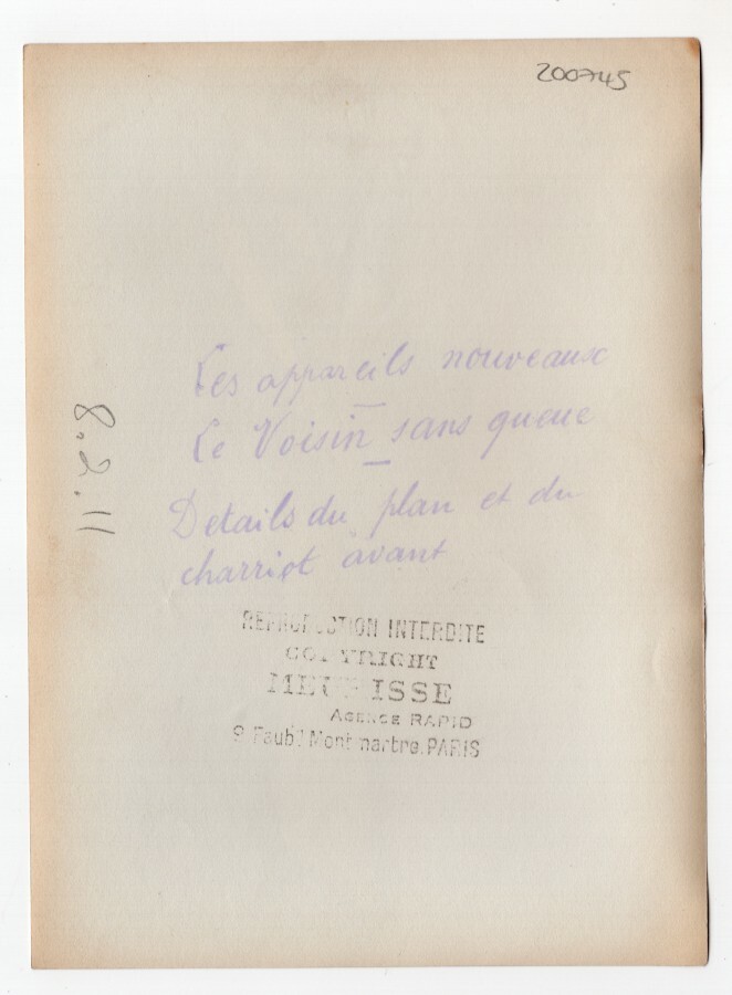 French Aviation Canard Voisin tailless biplane Front detail old Photo ...