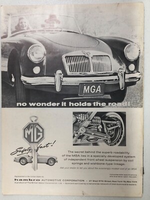 MGMGB14 Vintage Advertisement 1958 MGA Mar 1958 no wonder it. holds the ...