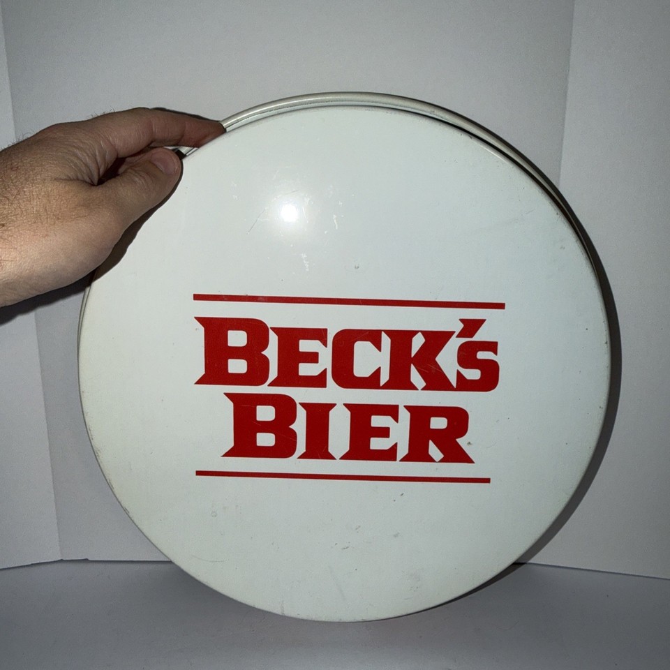 Beck's Bier Metal Round Serving Tray 13” Barware German Tavern Beer ...