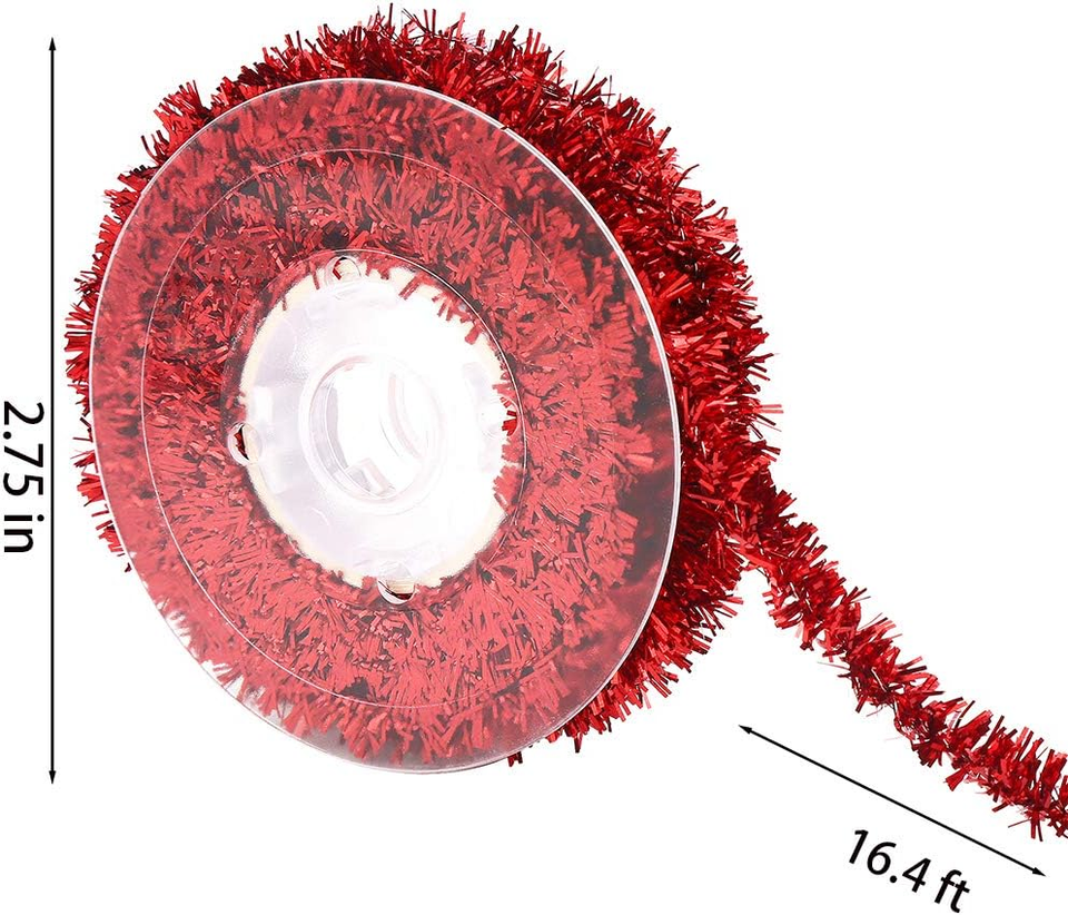 Tinsel Wire Garland,Christmas Tinsel Ribbon with 3 Color for Xmas Tree ...