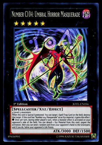 Yugioh! Number C104: Umbral Horror Masquerade JOTL-EN056 Super Rare 1st ...