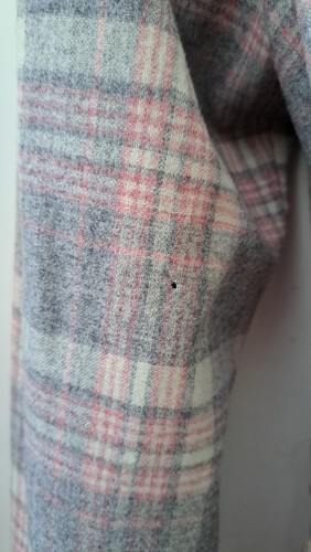 Vintage Pendleton Plaid Virgin Wool Robe Womens XL Gray Pink Pocket ...