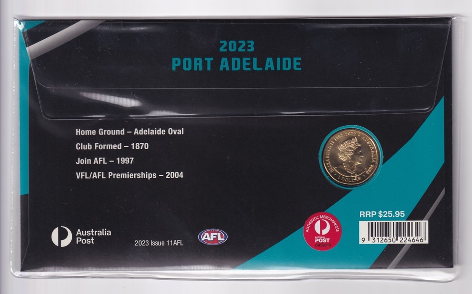 AUSTRALIA PNC: 2023 $1 AFL PORT ADELAIDE COIN - LIMITED TO 1000 PNCs # ...