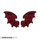 Demon Red Wings Patch - Halloween Accessory Back Jacket - Embroidered ...
