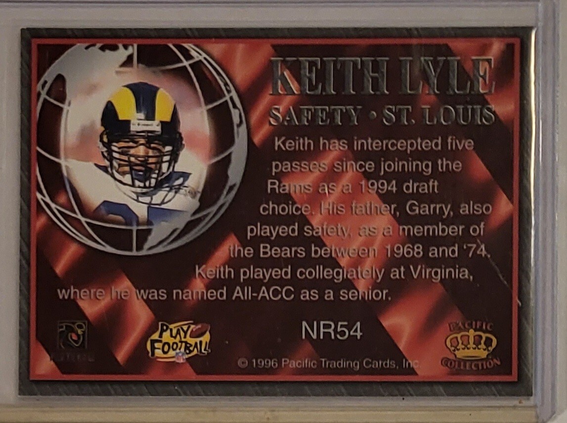 1996 Pacific Collection NFL Regime #NR54 Keith Lyle St Louis Rams ...