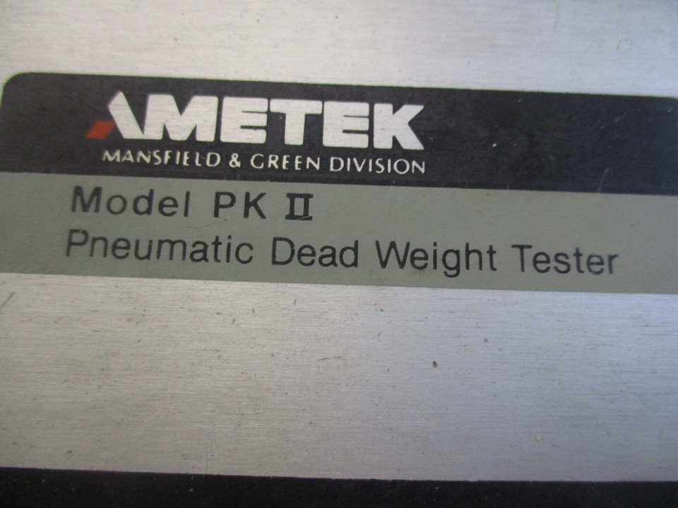Ametek Model: PK II Pneumatic Dead Weight Tester. | eBay