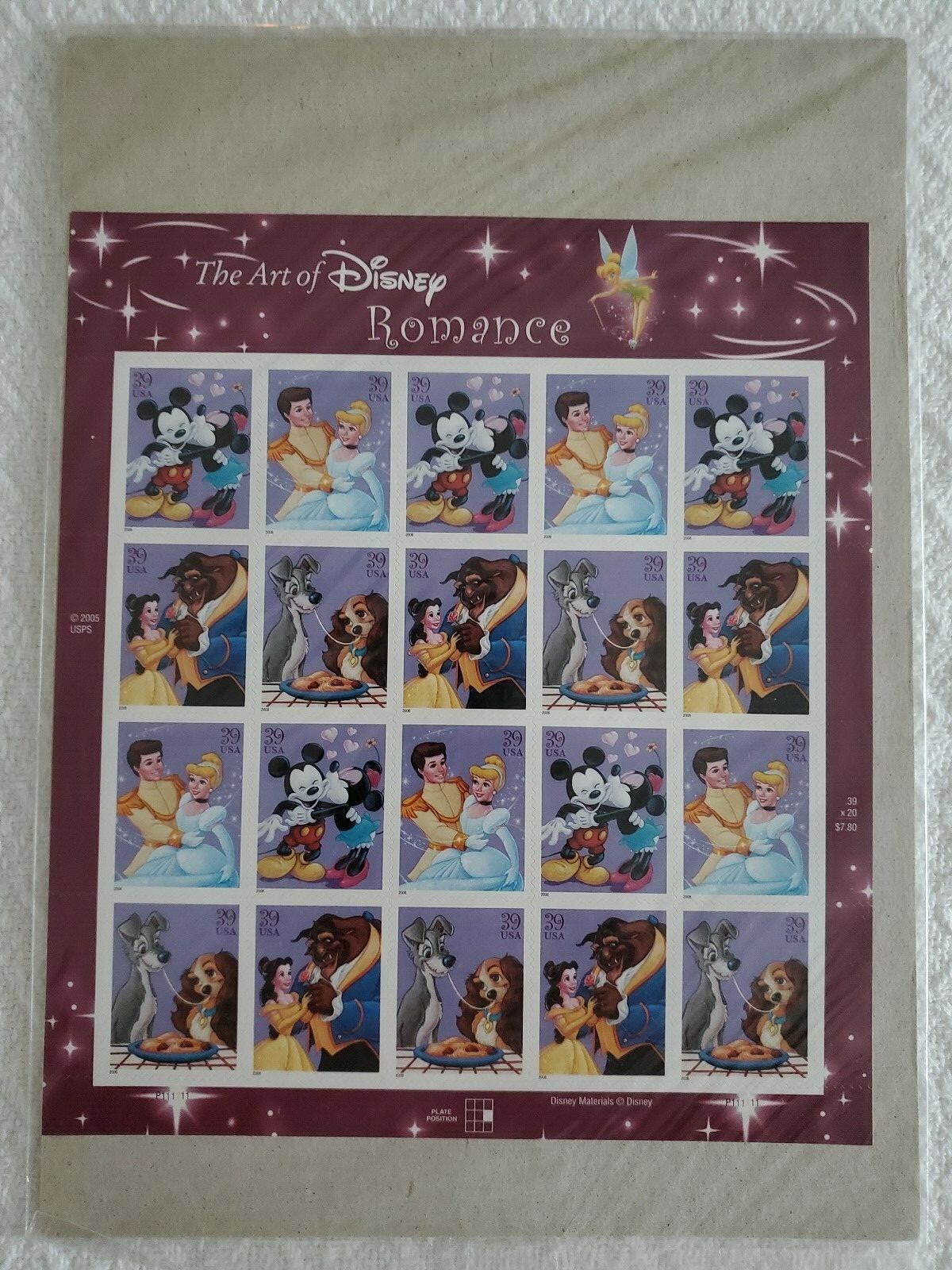 Complete ART OF DISNEY Collectible US Stamp Series, 5 Different Stamp ...