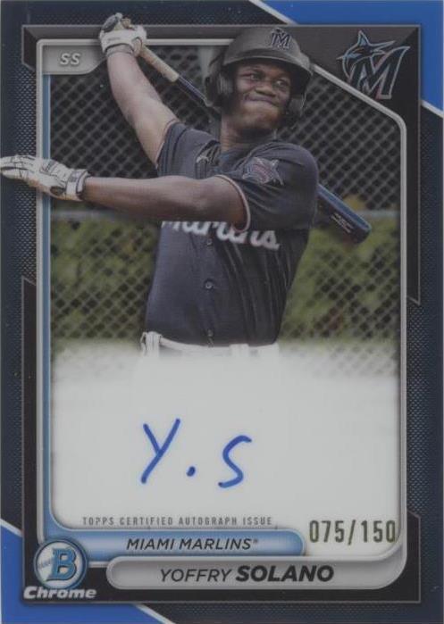 2024 Bowman Chrome - Prospect Autographs Yofry Solano #CPA-YS Blue ...