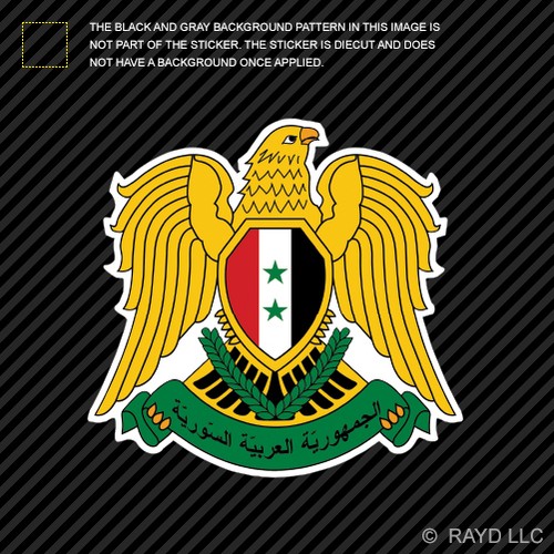 Syrian Coat of Arms Sticker Decal Self Adhesive Vinyl Syria flag SYR SY ...