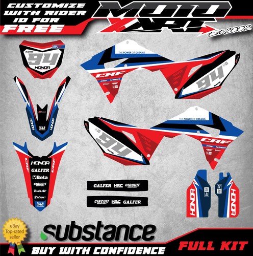 Honda CRF 450 2017 2018 2019 2020 Full Custom Graphic Kit FLUID Style ...