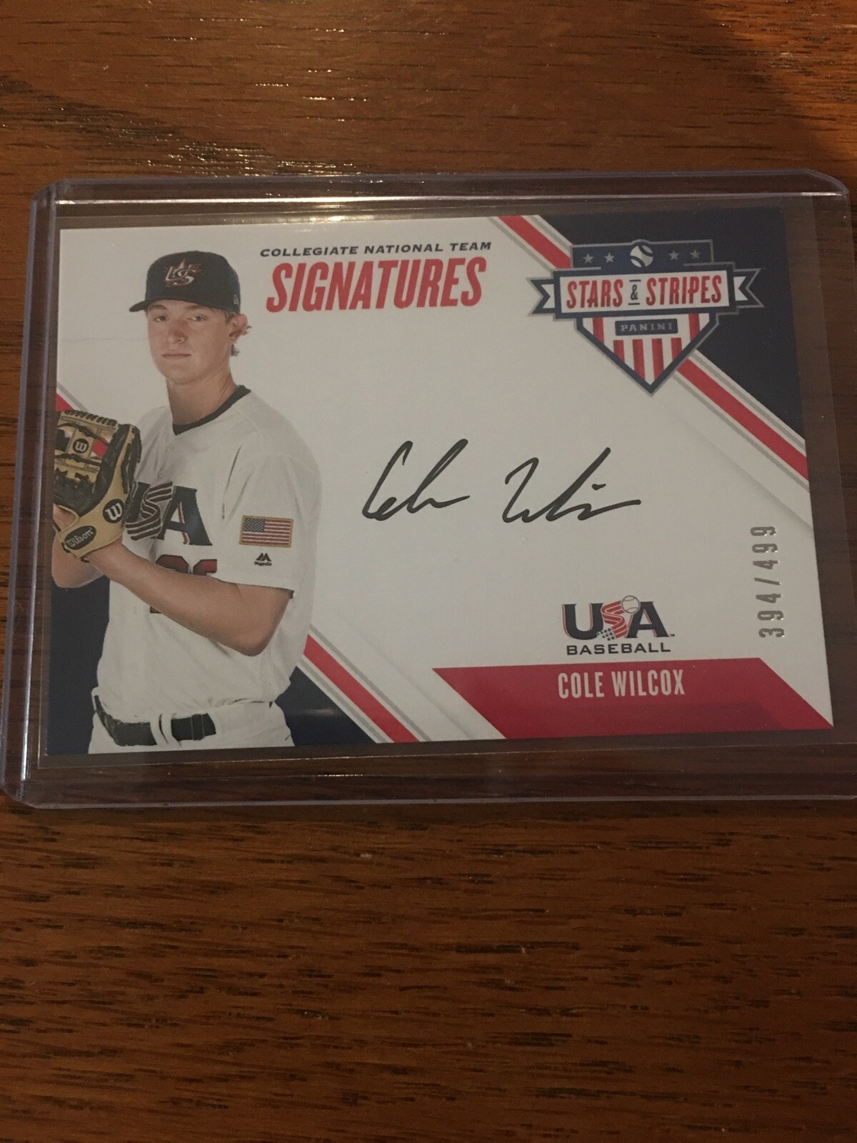 COLE WILCOX 2020 STARS & STRIPES USA BASEBALL COLLEGIATE AUTO 394/499 ...