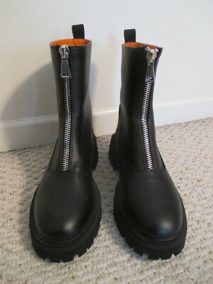 NEW French Connection Julie Zip Front Black Combat Boots Size 8 | eBay