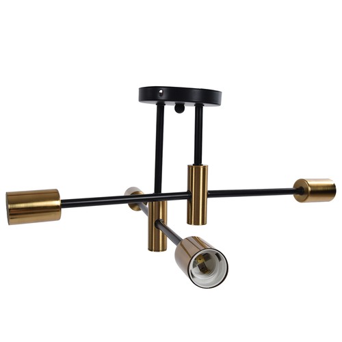 4 Light Ceiling Mount Lamp 360° Rotation Adjustable Wrought Iron ...