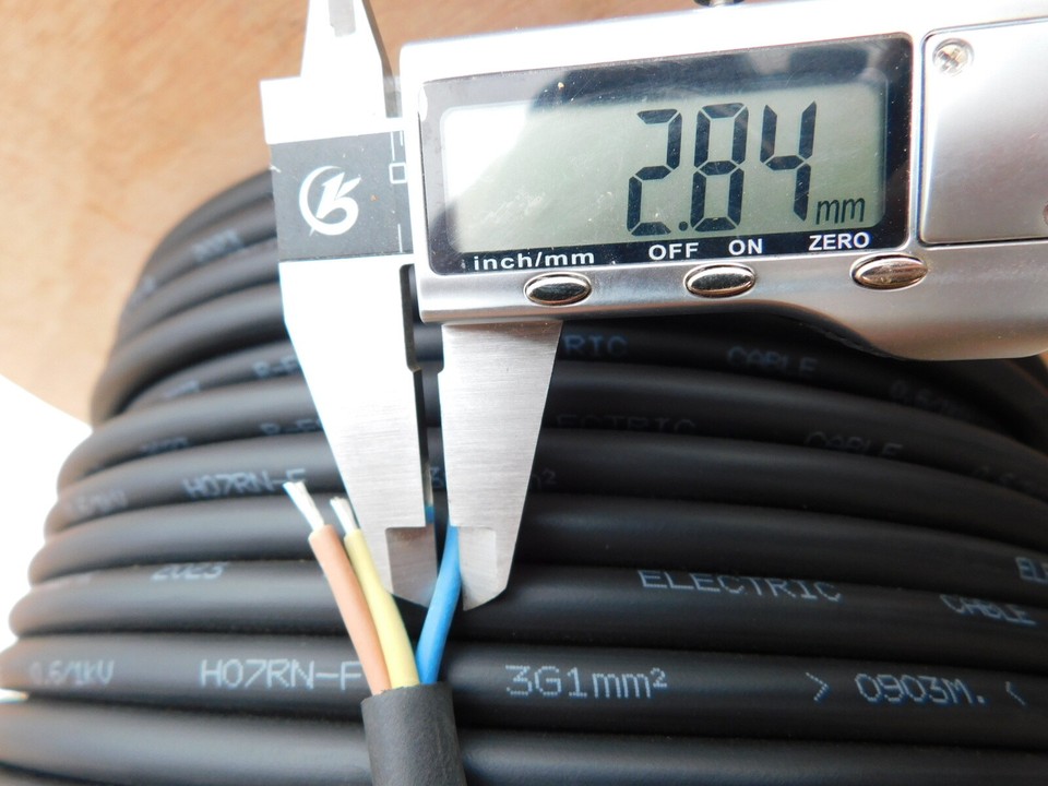 Flexible electric lead rubber cable 2 core & Earth 1mm - per meter | eBay