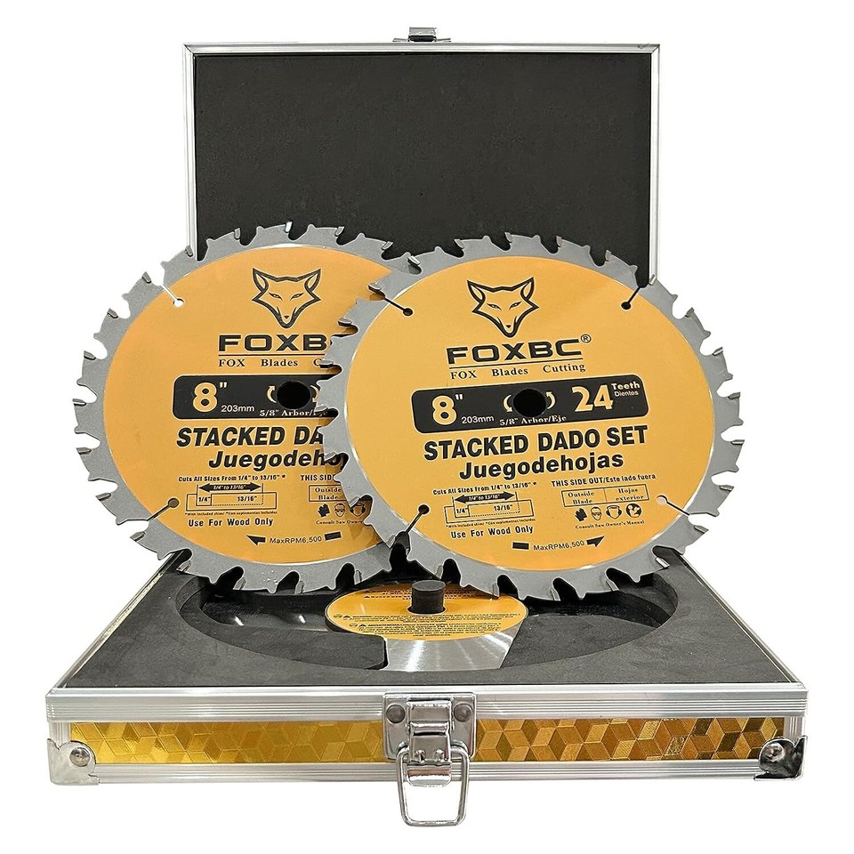 8" Carbide Stacking Dado Blade Set for Dewalt Saw , SawStop, Jet - 14 ...