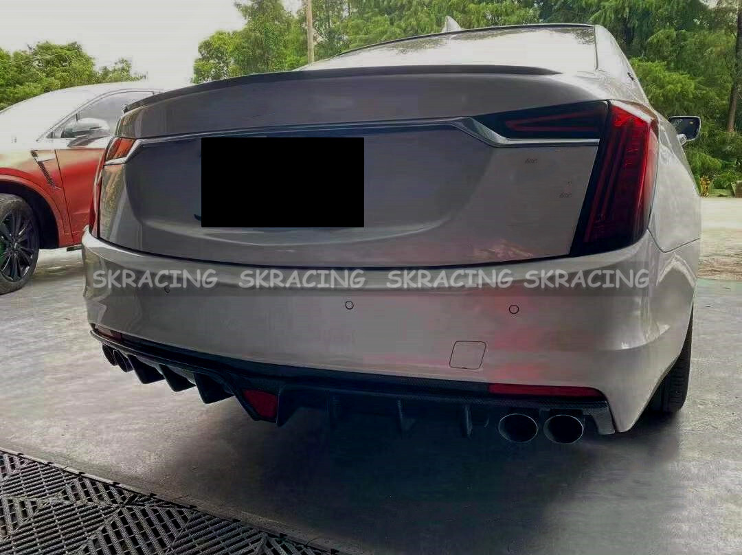 For Cadillac CT6 2019-2021 Gloss Black Rear Bumper Diffuser Lip Spoiler ...