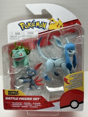 Pokémon Battle Figure 3-Pack Bulbasaur Sneasel Glaceon - Jazwares ...