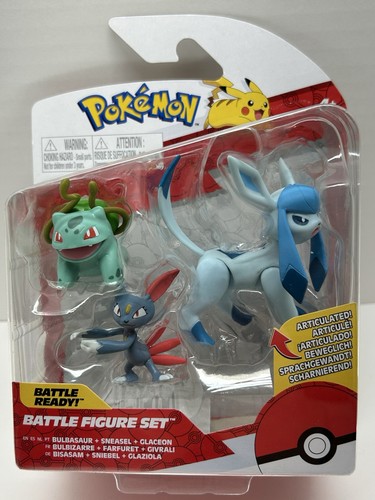Pokémon Battle Figure 3-Pack Bulbasaur Sneasel Glaceon - Jazwares ...