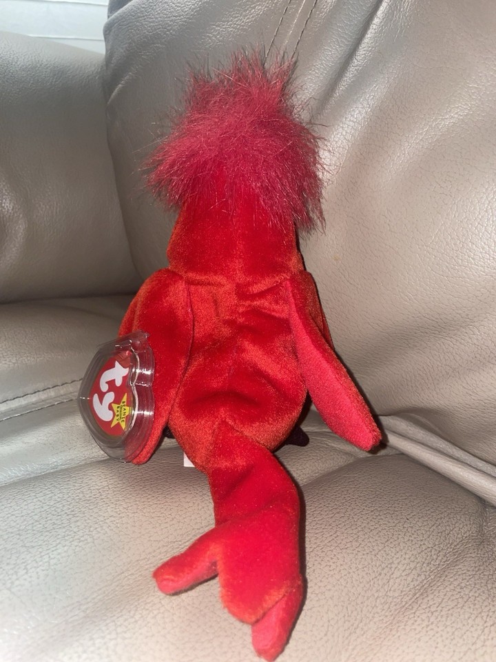 Plush Red Bird Toy TY Beanie Baby Mac The Cardinal Tag With Protector ...