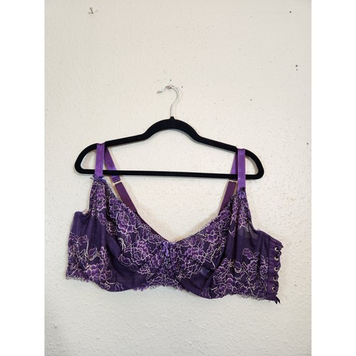 Cacique Women's Purple Floral Unlined Balconette Lace Bra Size 46DDD | eBay