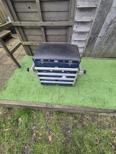 asi fishing seat box with footplate and 2 groundbait trays | eBay UK
