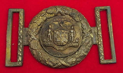 Civil War Maryland Army officer two-piece interlocking belt buckle with ...