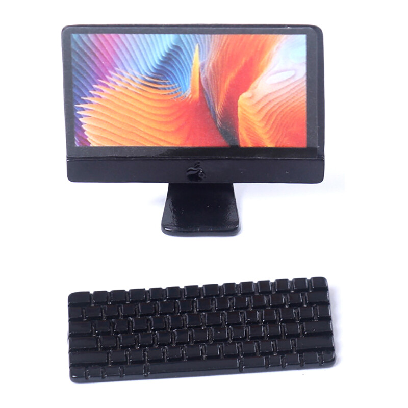 1Set 1:12 Dollhouse Miniature Computer Mouse W/Pad Keyboard Office ...