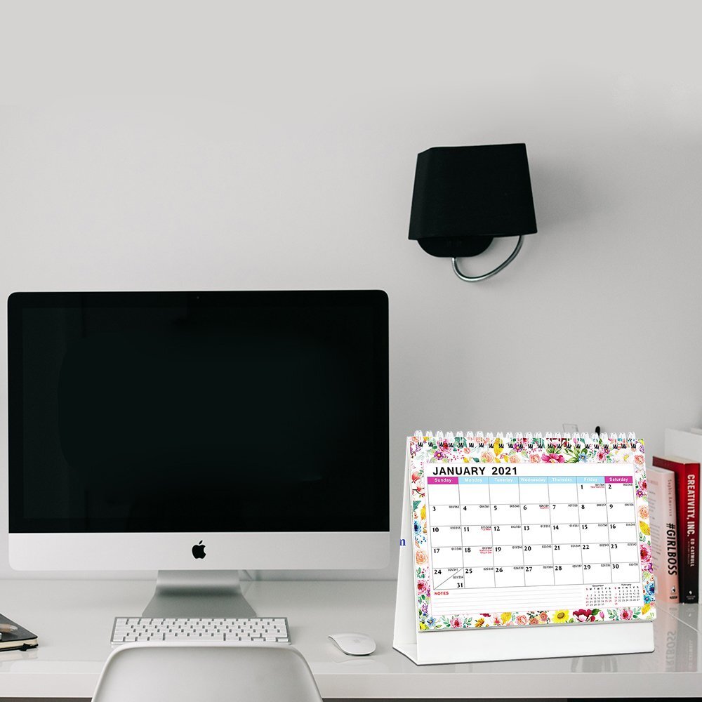 Portable Notebook Countdown Desk Calendar 2021 Writable Plan Desk ...