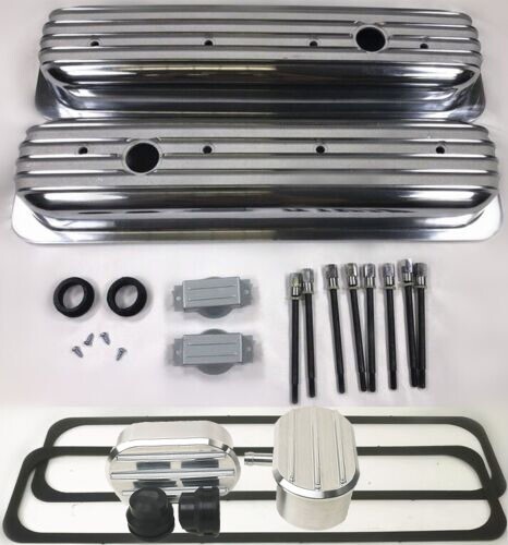Small Block Chevy 87-97 Tall Aluminum Center Bolt Valve cover w ...