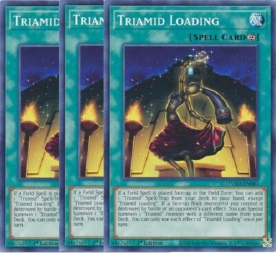 Yugioh - Triamid Loading x 3 - 1st Edition NM - Free Holographic Card ...