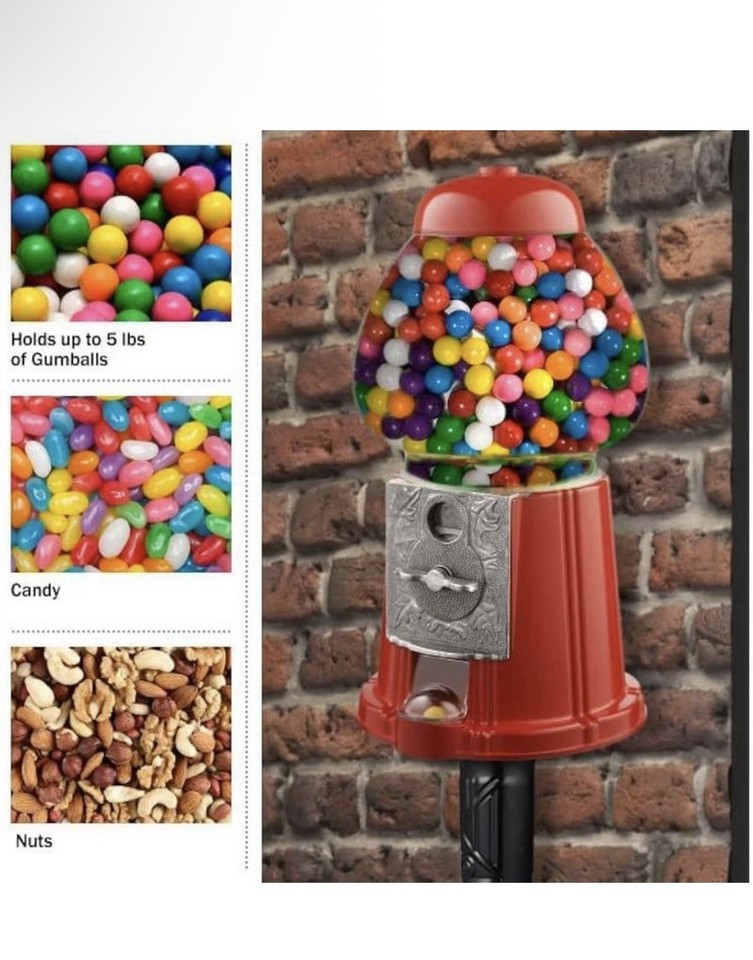 Vintage Gumball Machine With Stand, Gumball Dispenser And Coin ...