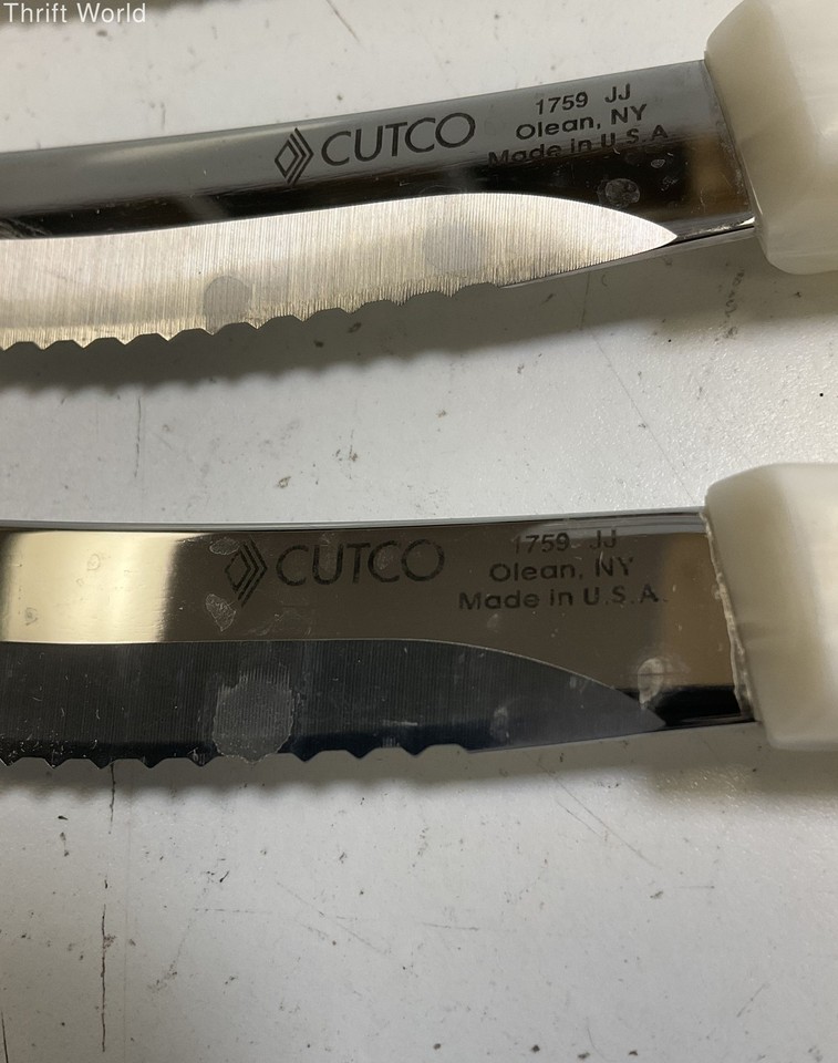 Cutco 1759 Steak Table Knives 4 Pc Set Pearl White Handles Vintage ...