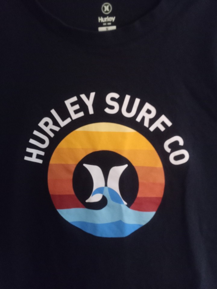 Men's Hurley Surf Co. Navy Blue Graphic Tee Shirt Size Medium | eBay