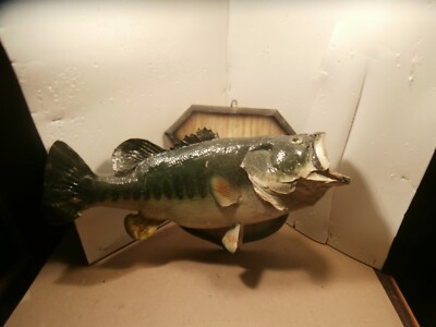 vintage 22" largemouth bass taxidermy mounts Real skin Wall mount Large ...