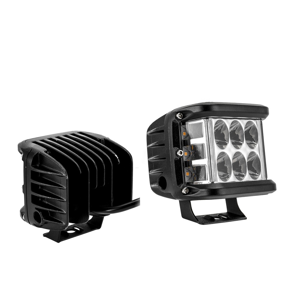 2PCS Side Shooter Pods Light 4'' Inch Off Road LED Strobe Cube Work ...