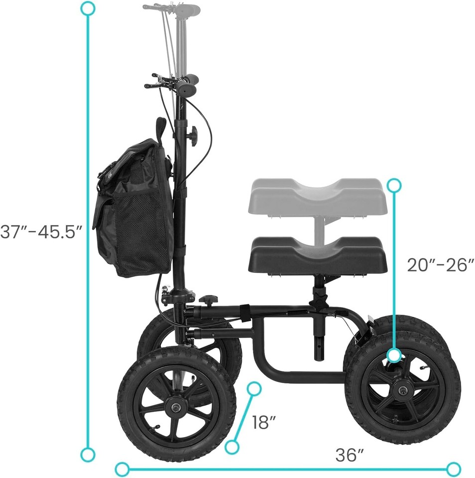 VIVE All Terrain Mobility Knee Walker, Scooter, Broken Leg, Crutch ...