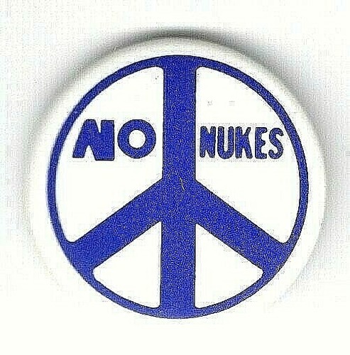 NO NUKES 1978 Anti Nuclear War button with Peace Sign-Unique ...