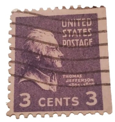 Vintage Rare 1932 US 3 Cent Thomas Jefferson Stamp Purple/ Violet | eBay