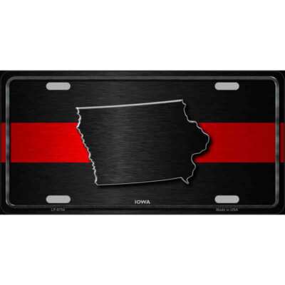 Iowa Thin Red Line Novelty Metal License Plate Tag LP-9704 | eBay