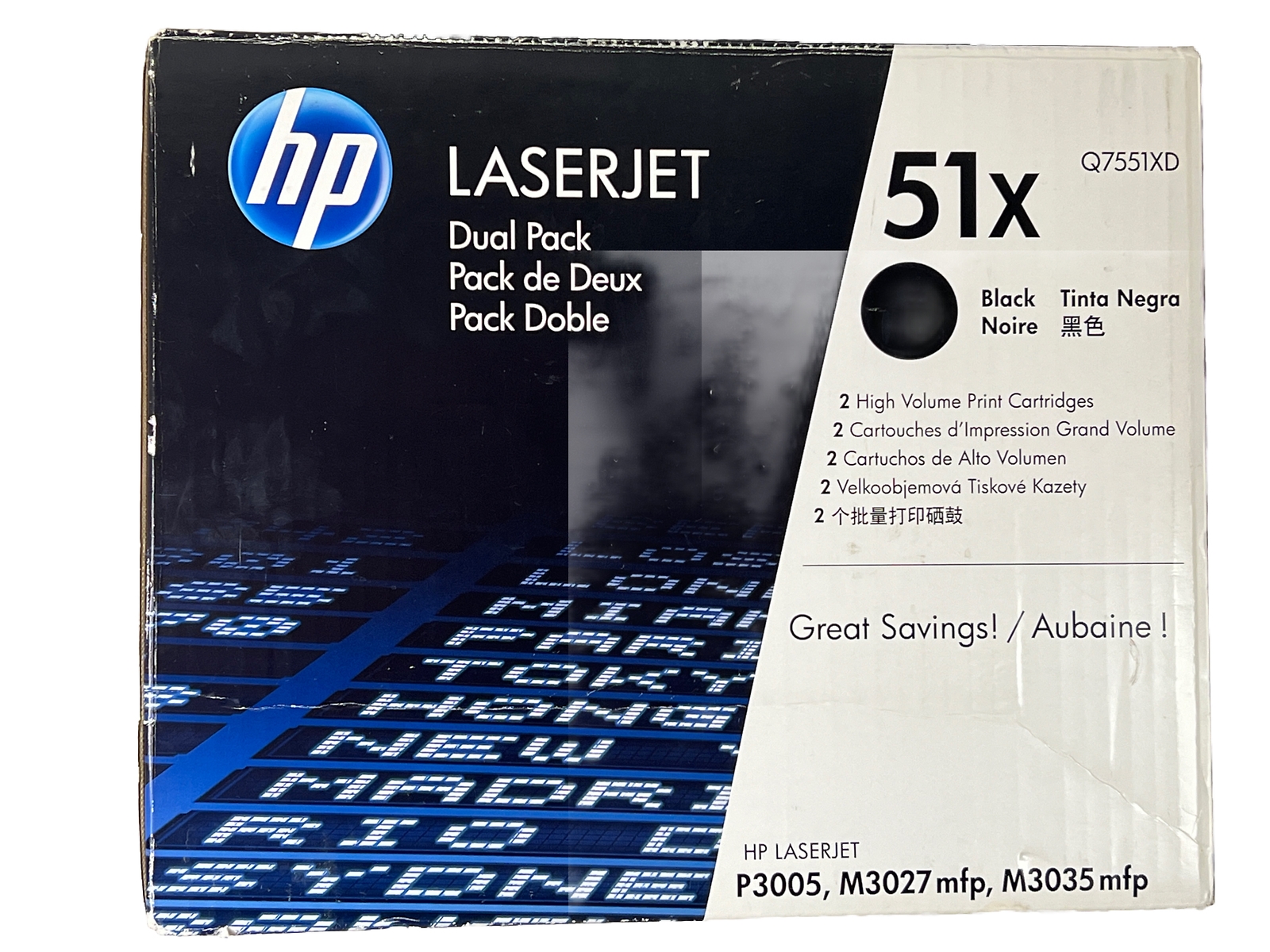 HP 51X 2 Pack Black Toner High Yield Genuine OEM LASERJET Dual Pack ...