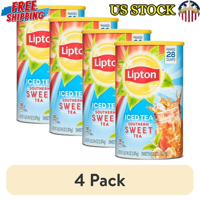 Iced Tea Mix Southern Sweet Tea Powder 4 Pack Family Drink 28 Qts Easy ...