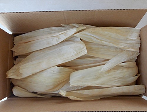 BOX OF 100 ASSORT. PIECES & STRIPS OF DRIED CORN HUSKS FOR CRAFTS (NOT ...