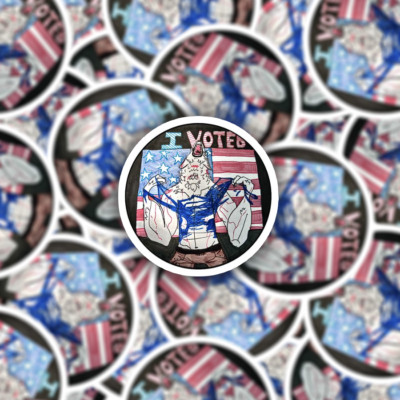 1 I Voted Werewolf Funny Sticker Decal Wearwolf Michigan Politics ...