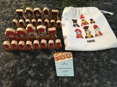 Wooden peanuts Chess Set with bag bought new on sale, but missing 6pcs ...