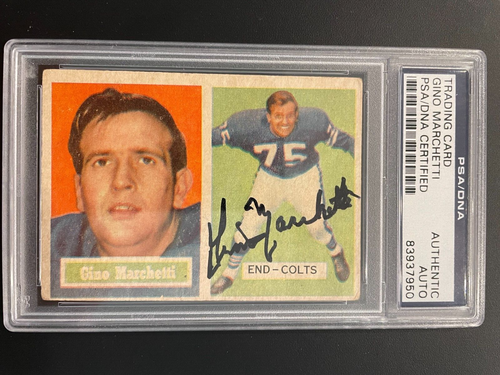 Gino Marchetti Signed 1957 Topps Baltimore Colts Football Hall of Fame ...