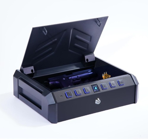 Gun Safe for Pistols Biometric Gun Safe Box with 3 Access Ways for 2 ...
