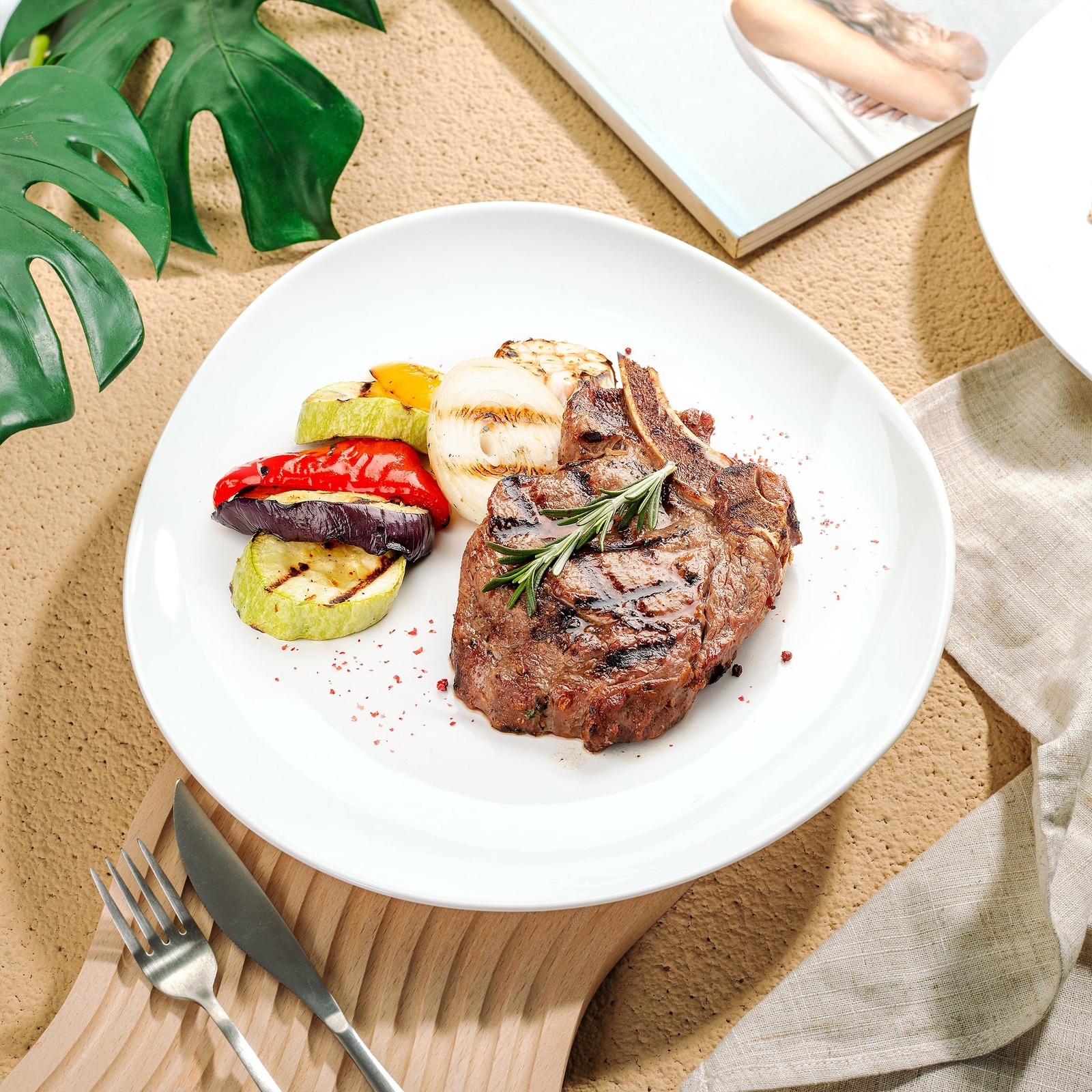 BTaT- White Porcelain Dinner Plates Triangular Set of 6 11 Inch White ...