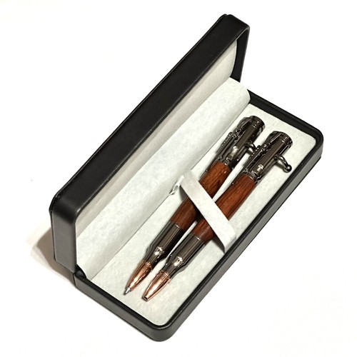 30 Cal Bolt Action Gun Metal Ball Point Pen and Pencil With Rare ...